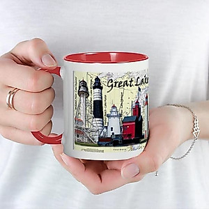 CafePress Great Lakes Lighthouses Mug Ceramic Coffee Mug, Tea Cup 11 oz
