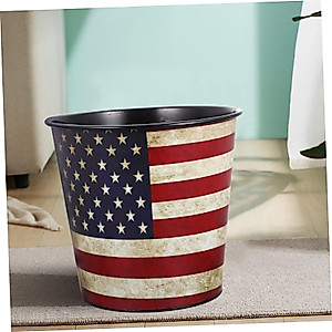 FONDOTIN American Flag Bathroom Trash Can Flag Waste Basket Bedroom Living Room Stylish Design