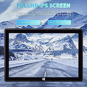 【MS Office 2019/Win11 Pro】2 in 1 Tablet 10.1" 1920x1200 IPS Screen Laptop Celeron J4105 CPU(Quad core)1.5~2.5Ghz,DDR4 16GB RAM 256GB SSD,Ultra-Light Portable Laptop/Camera 2MP+5MP(16G+256GB,Black)
