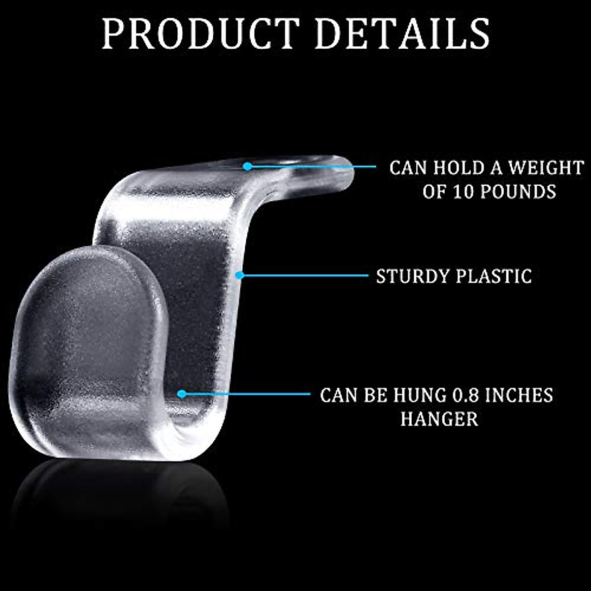 Clothes Hanger Connector Hooks Hanger Extender Clips Cascading Connection Hooks Outfit Hangers or Clothes Closet (Clear,48 Pieces)