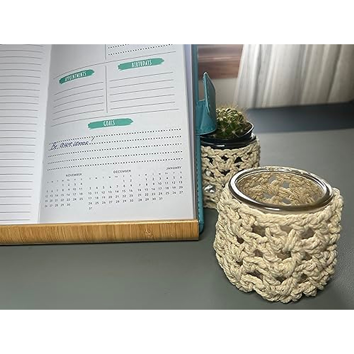 4 Jar Cozies/Sleeves/Jackets/Huggers That Fit Yogurt Jars and Dessert Jars Like Oui Yogurt Jars, La Fermiere Yogurt Jars, Nounos Yogurt Jars - Handmade in USA – All Natural Eco Materials - 4 pc set