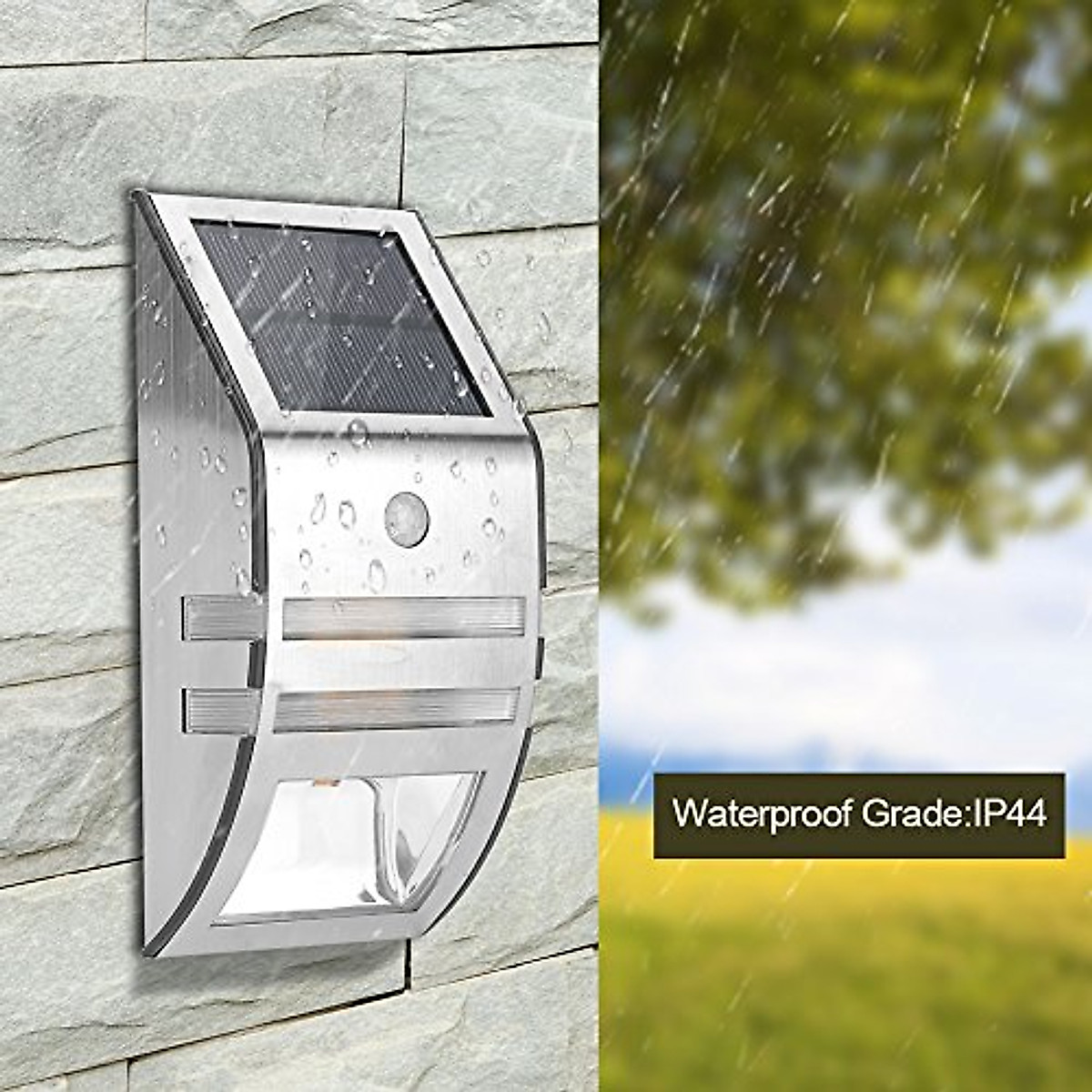 Solar Power LED PIR Motion Sensor Solar Powered Lights, Outdoor Waterproof Path Wall Lamp Home Garden Security Lamps for Driveway, Yard, Garden, Patio