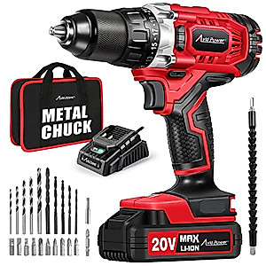 AVID POWER Drill Set Cordless 20V Electric Drill with Battery and Fast Charger, Variable Speed, 23+1 Torque Setting, 23pcs Accessories Drill Kit, Hand Drill with 1/2-Inch Metal Keyless Chuck