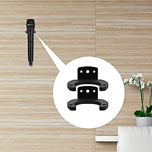 Microphone Wall Hanger Rack Wall Mounted Hook Holder Bracket Microphone Holder 2 PCS (Black)