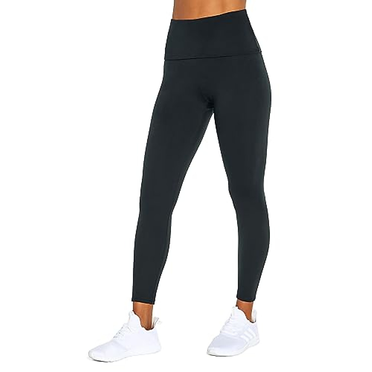 Balance Collection Womens Aubrey High Rise Fold Over Legging, Black