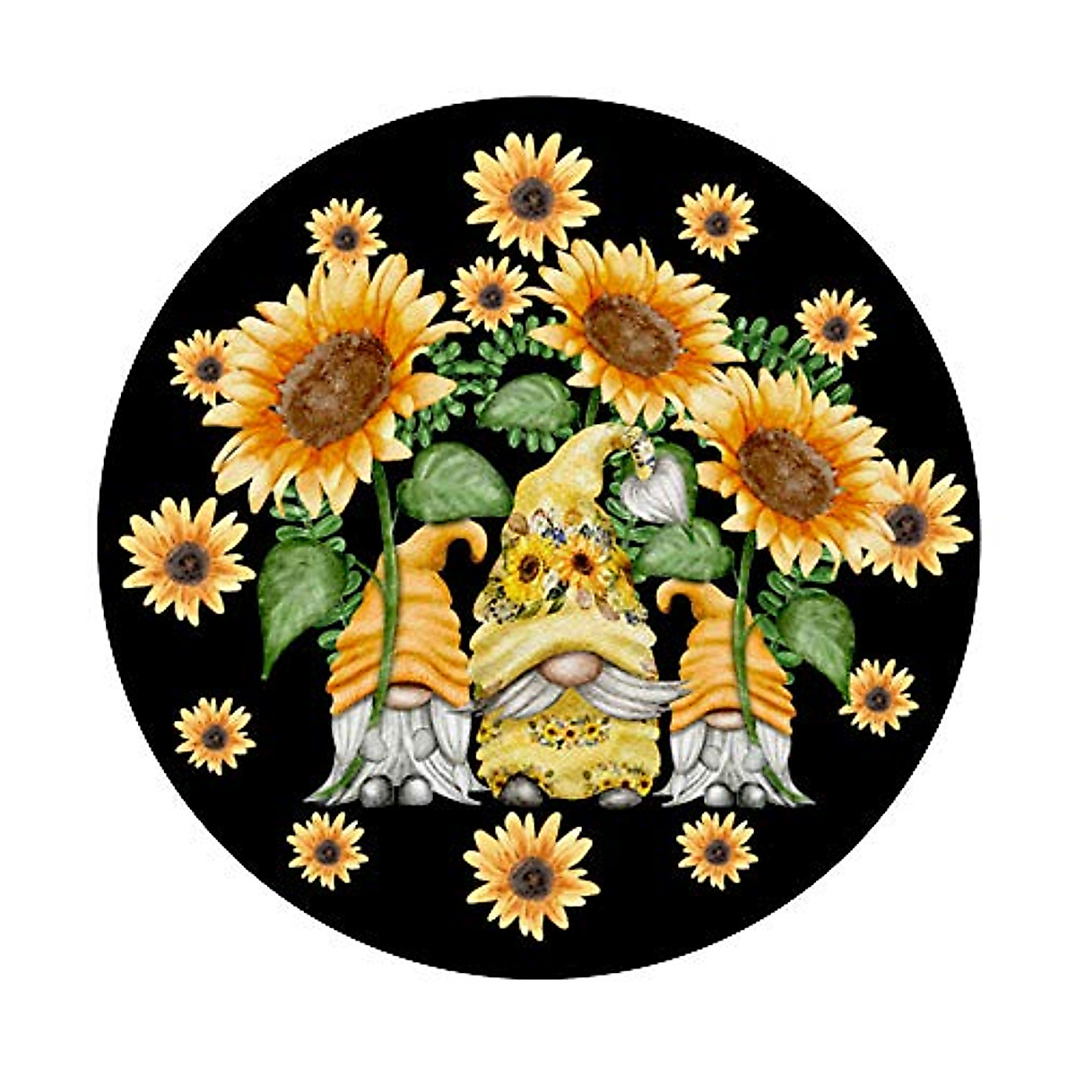 Cute Sunflower Pattern For Gardener & Women - Funny Gnome PopSockets Swappable PopGrip