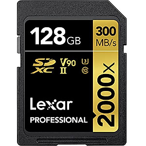 Lexar Professional 2000x 128GB SDXC UHS-II Memory Card, 2-Pack