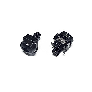 Monoprice M5 x 16mm Rack Mount Cage Nuts, Screws and Washers, 50 Sets - Black, Zinc Plated, for Cabinet or Server Racks Tapped with 10/32 Universal Square Hole Rails