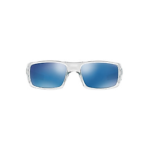 Oakley Men's OO9239 Crankshaft Rectangular Sunglasses, Polished Clear/Ice Iridium, 60 mm