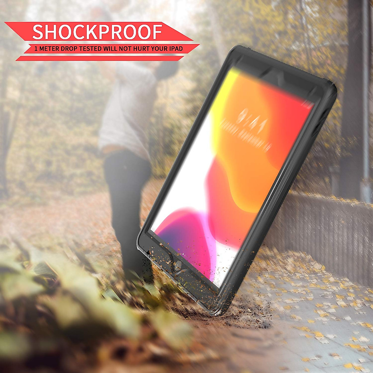 AICase iPad 7th Generation 10.2" 9th /8th/7th Generation/iPad 10.2 2021/2020/2019, Waterproof Protective with Built-in Screen Protector Shock-Absorbing Bumper Dustproof Full-Body Case