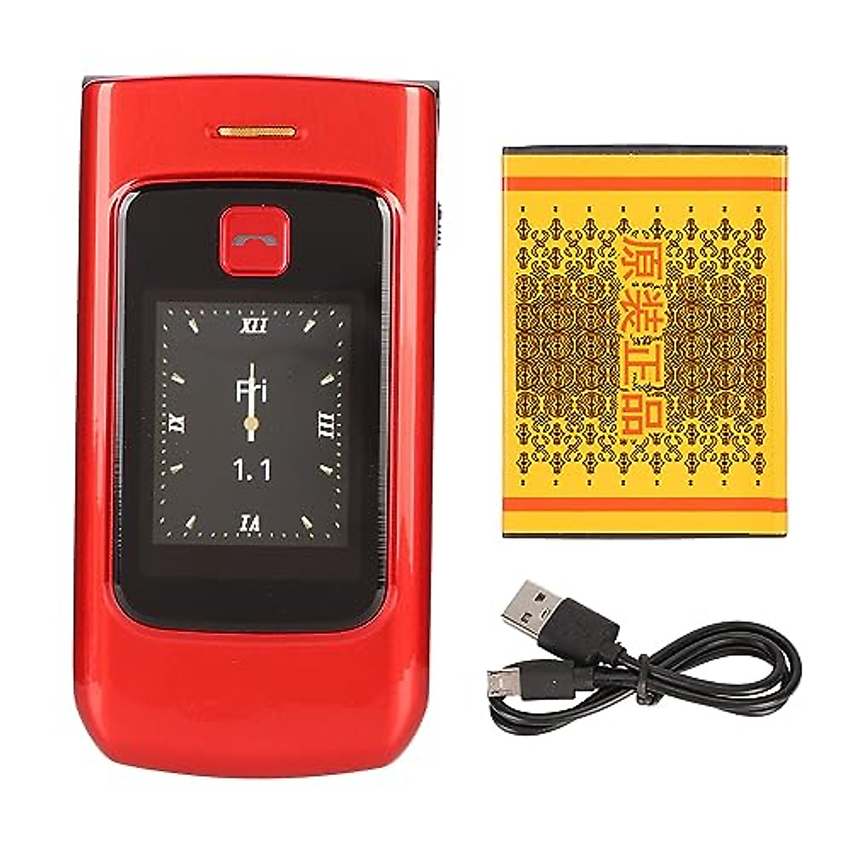 Senior Cell Phone, Flip Design, Dual Screens, Big Buttons, Clear Sound, SOS with GPS, 4G Unlocked (Red)