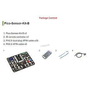 XYGStudy Raspberry Pi Pico Entry-Level Sensor All-in-one Design Kit, Including Pico Expansion Board and 15 Common Modules (Pico-Sensor-Kit-B)