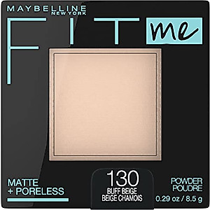 Maybelline Fit Me Matte + Poreless Pressed Face Powder Makeup, Buff Beige, 1 Count