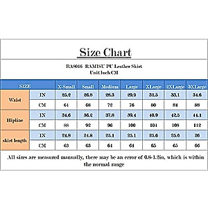 RAMISU Faux Leather Pencil Skirt High Waist Split Lady's Half Body Midi Hip Skirt 8017 M Black