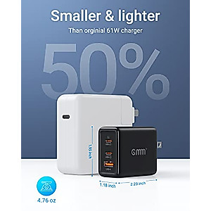 USB C Charger, 65W Fast Wall Charger, PD 3.0 Type C Charging Block Foldable Travel GaN Charger Adapter for iPhone 14/13/13 Mini/13 Pro, Samsung S22+/S22, MacBook Pro/Air, iPad, Laptops, Dell XPS 13