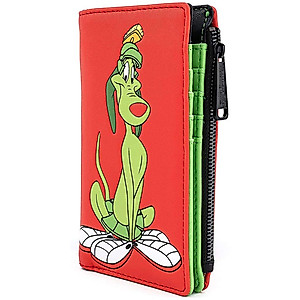 Loungefly x Looney Tunes Marvin the Martian K-9 Flap Wallet (Red/Green, One Size)