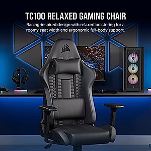 Corsair TC100 Relaxed Gaming Chair, One Size, Black