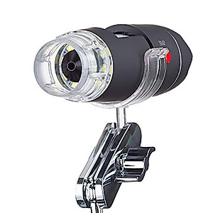AmScope 50X to 500X USB Digital Handheld Microscope with Adjustable Stand and 8-LED Light - Compatible with Windows, Mac and Android (OTG Adapter Included)