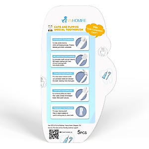 VVHOMIFE Small Dog Toothbrush Kit,Puppy Tooth Brushing Kit, Suitable for All Puppy and Samll Dogs Dental Care. White, Soft Bristles, Meet All Cleaning Needs, Multi-Functional Dental Cleaning.