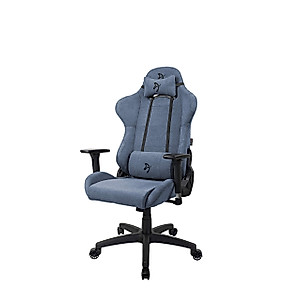 Arozzi Torretta Premium Soft Fabric Gaming Chair, Breathable Fluid-Repellent Ergonomic Office Chair with Adjustable Height, 3D Armrest & 2 Supportive Pillows (Blue)