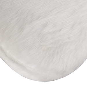 GIA Mid-Back Adjustable Swivel Vanity Chair, Faux Fur White