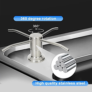 Soap Dispenser for Kitchen Sink, Built in Sink Soap Dispenser (Brushed Nickel), Countertop Soap Dispenser Pump with 47" Extension Tube kit, No Need to Fill Little Bottle Again (Longer Thread Shaft)