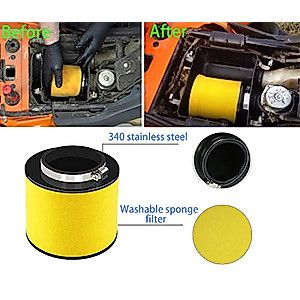 JOD TRX350 Carburetor compatible with Honda Rancher 350 TRX350 350ES 350FE 350FMTE 350TM 2000-2006 atv 4 Stroke Carburetor with Black Throttle Base Cover+Air Filter+Oil Filter+Fuel Filter