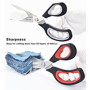 MEUUT 9.5 inch Multipurpose Scissors Fabric Scissors -2 Pack Heavy Duty Sewing Shears Tailor Scissors for Fabric Leather Ribbon Cardboard Cutting Scissors