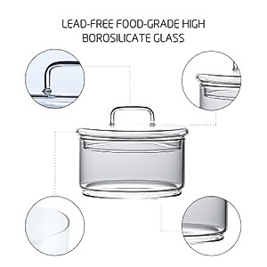 KINGBOO Glass Storage Jars,4-Tier Stackable Containers Kitchen Canisters Canning with Airtight Hermetic Seal Clear Glass Lids 4 Pack