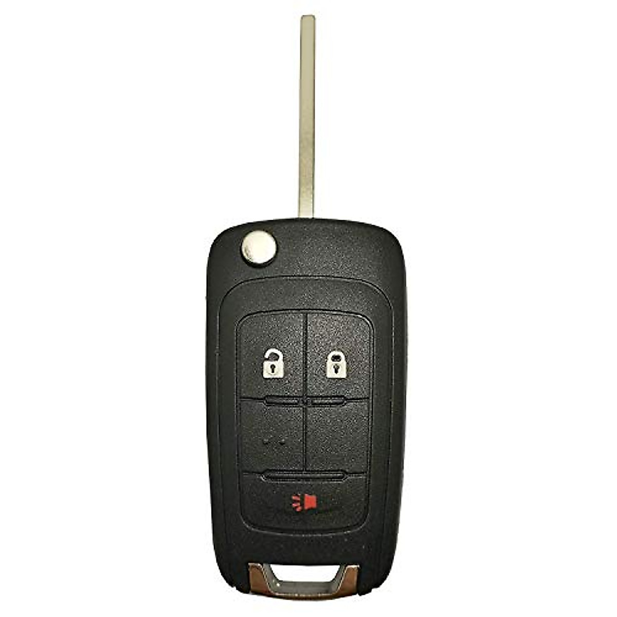 Key Fob Case Shell Fit for Chevrolet Chevy Equinox Sonic GMC Terrain 3 Buttons Replacement Flip Folding Smart Car Key Fob Cover with Uncut Blade Blank (3 Buttons Flip Key Shell)