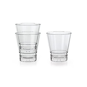 G.E.T. S-11-CL-EC 12 oz. Clear Rim-Full Stackable Glass, Break Resistant (Pack of 4)