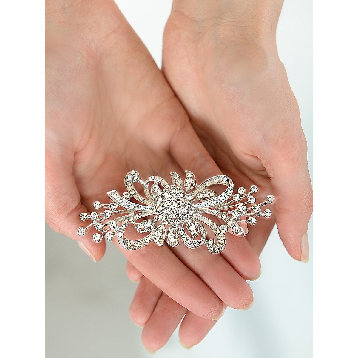 Mariell Antique Crystal Bridal Brooch Pin for Weddings, Bridesmaid, Mother of The Bride Jewelry Accessory