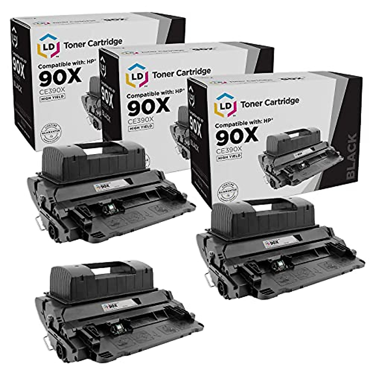 LD Products Compatible Toner Cartridge Replacements for HP 90X 90 X CE390X High Yield (Black, 3-Pack) for Laserjet Enterprise 600 M602dn, 600 M602x, 600 M603dn, 600 M603n, 600 M603xh, M4555f, M4555h