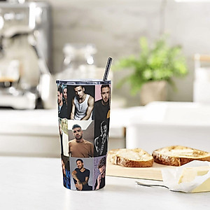 UALWORY Liam Music Payne Tumbler Cup 20oz Travel Coffee Mug with Lid and Straw Stainless Steel Insulated Mugs