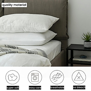 Mohap Zipper Pillowcase 2 Pieces Brushed Microfiber 1800 Hotel Quality Super Soft Pillow Cover No Shrinkage No Fade Pillow Protectors - Gray, Queen