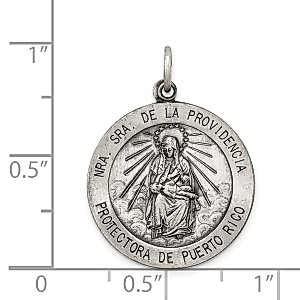 IceCarats 925 Sterling Silver Vintage De La Providencia Medal Necklace Charm Pendant Only