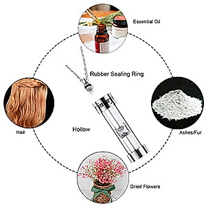 Misooky Urn Necklace for Ashes Keepsake Hourglass Memorial Cremation Jewelry for Human Women Men Ashes(Hourglass-Silver) …