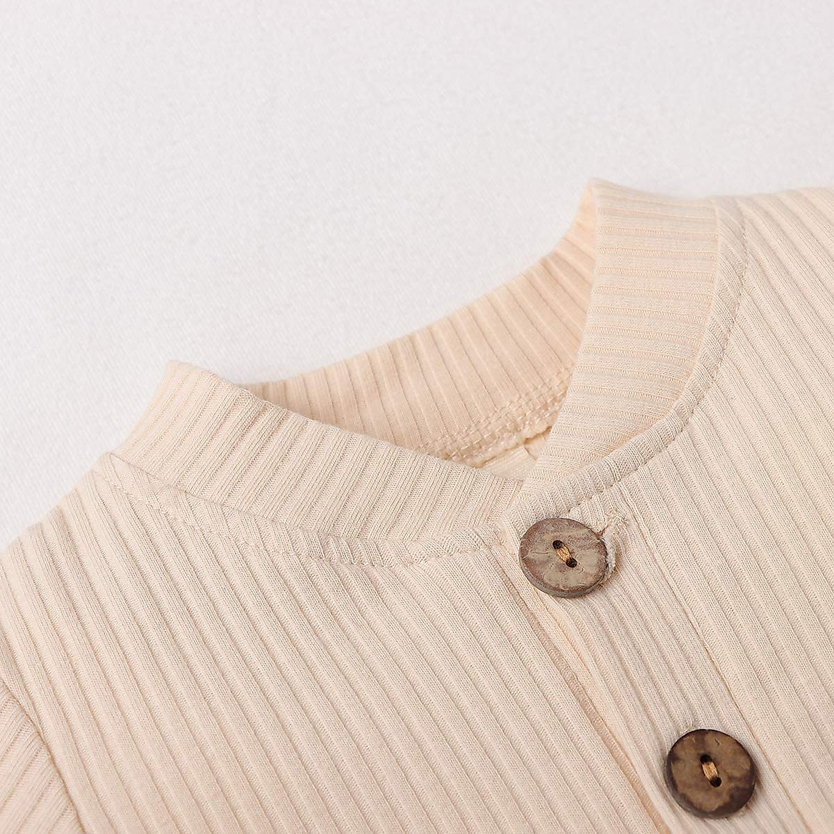 Ledy Champswiin Winter Newborn Baby Boy Girl Clothes Set Ribbed Outfits Unisex Infant Solid Long Sleeve Tops Pants 2PCS