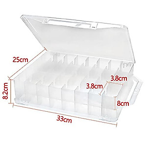 46 Grids Sewing Organizer, Double Sided Thread Box Storage, Portable Clear Plastic Organizer Box for Embroidery and Sewing Threads, Embroidery Floss, Crafts, Small Toys (Clear)
