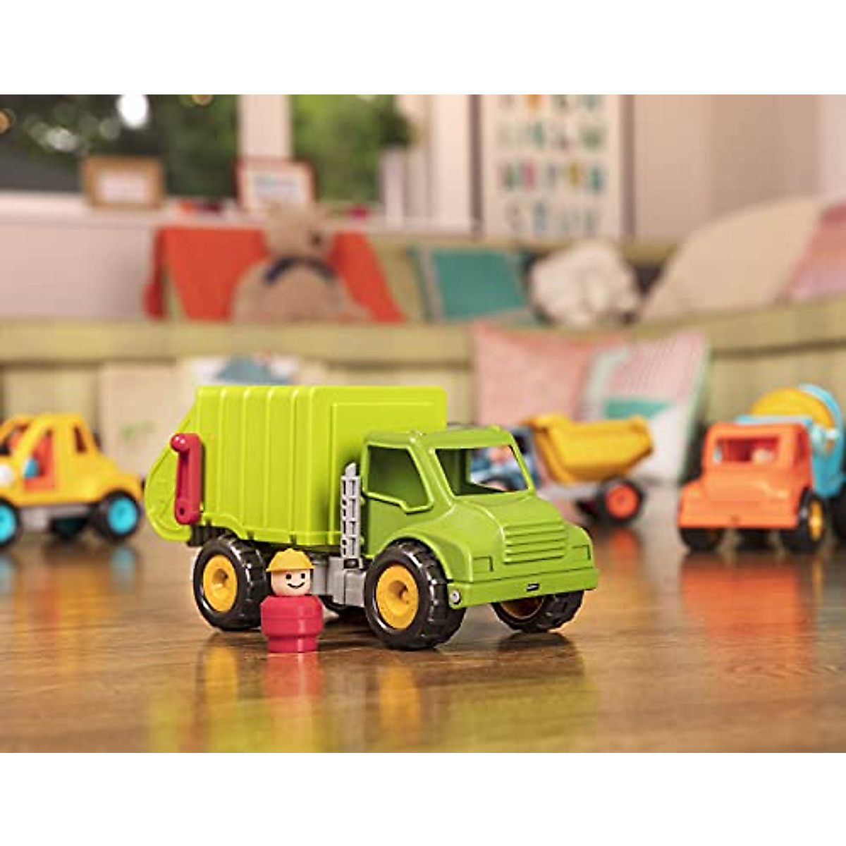 Battat – Green Recycling Truck – Classic Toddler Trucks – Eco-Friendly Toy – Soft Rubber Wheels – 18 Months + – Garbage Truck