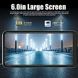 Tangxi 6.0in Unlocked Cellphone,Android 12.0,4GB RAM 64GB ROM,MT6889 Octa Core,7000mAh Battery,8MP Front 16MP Rear Camera,Face Recognition, WiFi,BT,FM,GPS(Green)