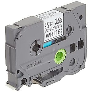 Brother Genuine P-touch TZE-S231 Label Tape, 1/2" (0.47") Extra Strength Adhesive Laminated P-touch Tape, Black on White, Laminated for Indoor or Outdoor Use, Water Resistant, 26.2 Feet (8M), Single-Pack
