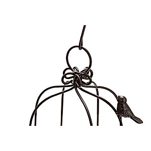 TJ Global Iron Birdcage Hanging Planter, Metal Wire Flower Pot Basket Wrought Iron Plant Stands for Plants, Flowers, Garden, Patio, Balcony Outdoor and Indoor Décor