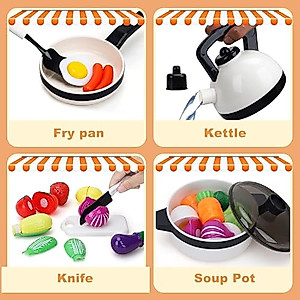 STEAM Life Kids Play Kitchen Accessories, Play Food Sets for Kids Kitchen, Kids Pots and Pans Set, Kitchen Toys, Toy Kitchen Accessories, Toy Kitchen Sets, Kids Kitchen Accessories, Cooking Set Kids