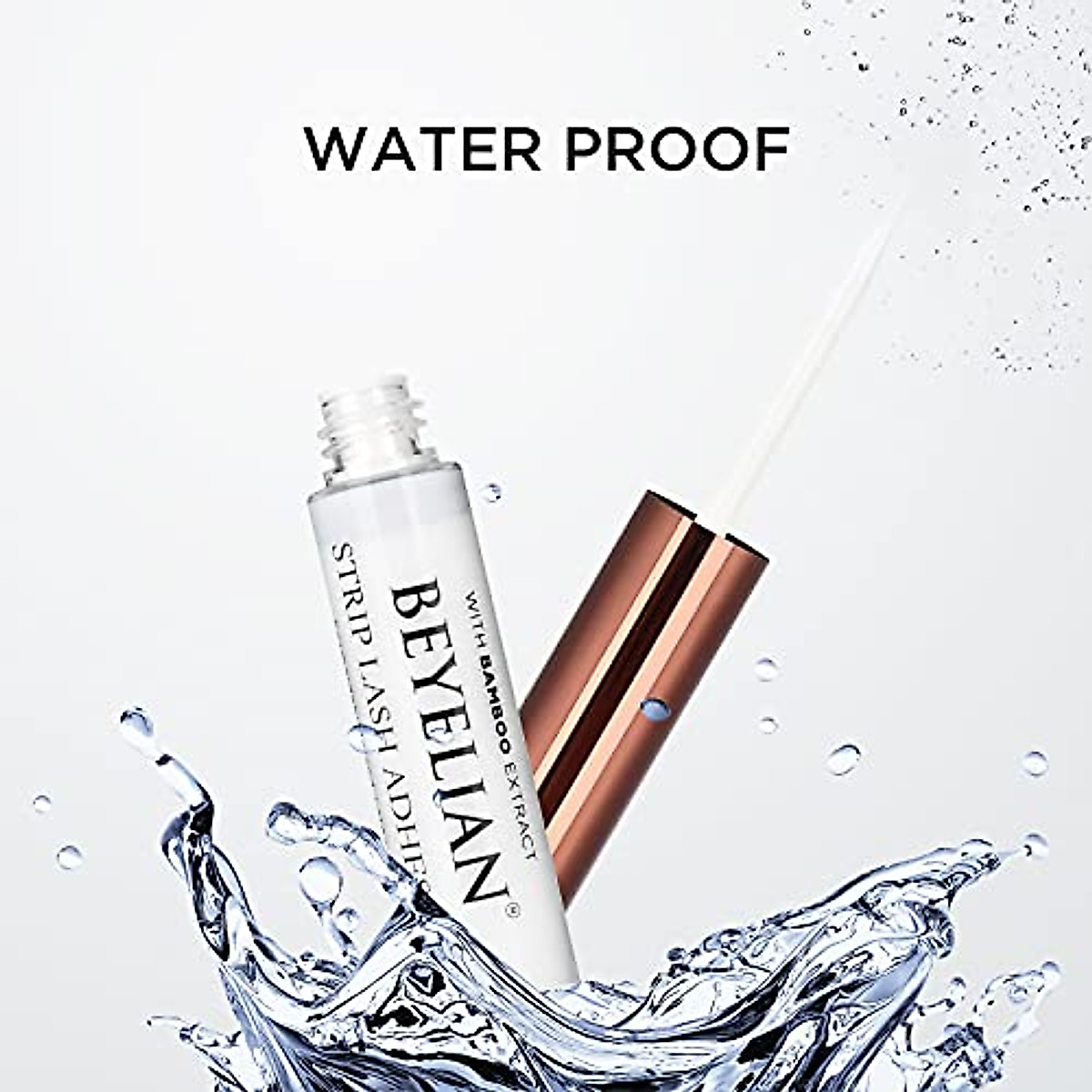 BEYELIAN Eyelash Glue, Lash Glue, Clear False Eyelash Glue with Bamboo Extract,Latex Free, Sensitive Eyes,Waterproof, Strong Hold,5g