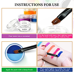 Water Activated Eyeliner, UV Glow Neon Cake Paint, 12 Bright Color Hydra Eye Liner,UV Glow Blacklight Luminous Body Face Makeup Paint, Costume Halloween and Club Makeup Art Paint (01)