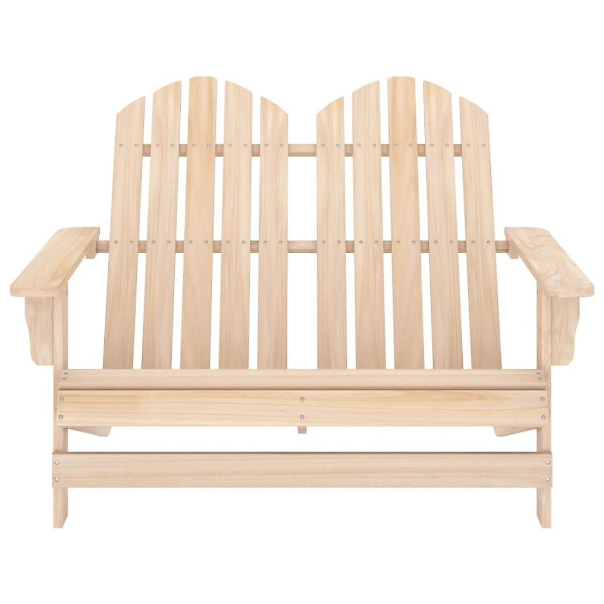 Tidyard 2-Seater Patio Adirondack Chair Solid Wood Fir Outdoor Fire Pit Chair Wooden Garden Armchair for Porch Pool Lawn Deck Backyard Balcony Outdoor