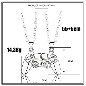 Magnetic Couple Game Pad Pendant Necklace, Game Controller Magnetic Necklaces Bff Couples, Game Console Couple Necklace, Magnetic Game Controller Necklaces, a Pair of Magnetite Necklaces