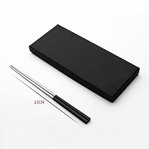 Nadalan Stainless Steel Alloy Chopsticks Non-slip Chopsticks 5 Pairs (Silver)