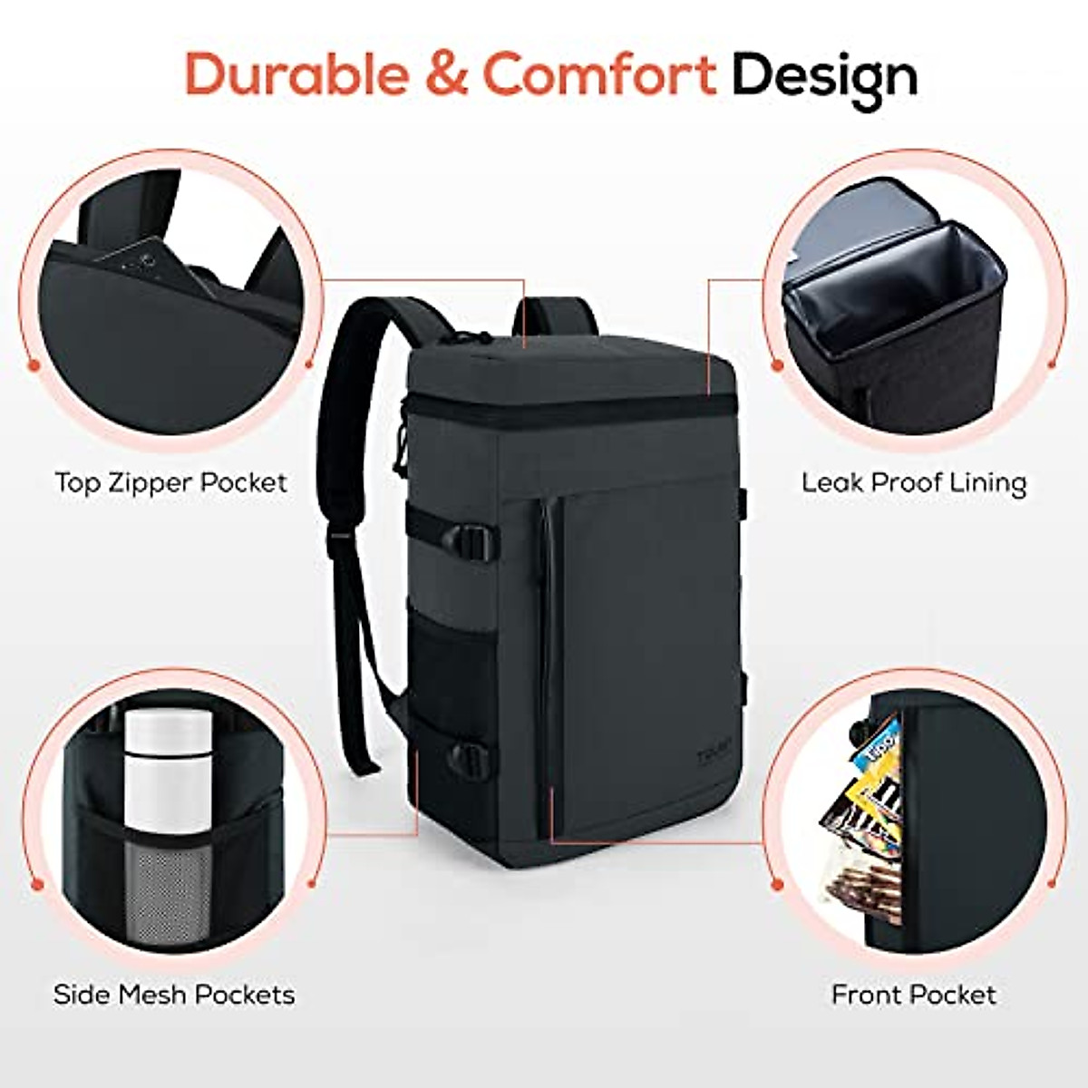 TOURIT 32 Cans Cooler Backpack Leakproof Large Capacity Insulated Backpack Cooler Bag for Men Women to Picnic, Hiking, Camping, Fishing